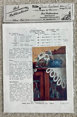 Vintage Decorative Tole Painting Pattern Pkt China Cupboard Cheri Rol ...