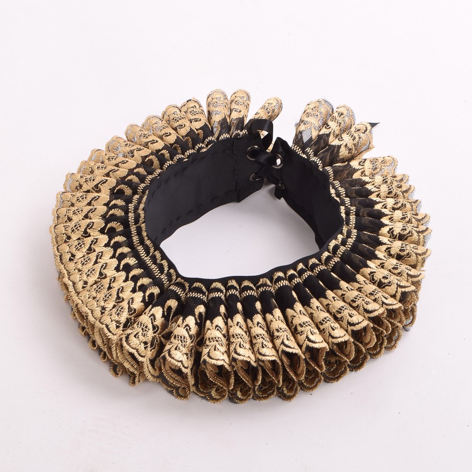 Renaissance Neck Ruff Ruffled Collar for Elizabethan Theater Dress Up ...