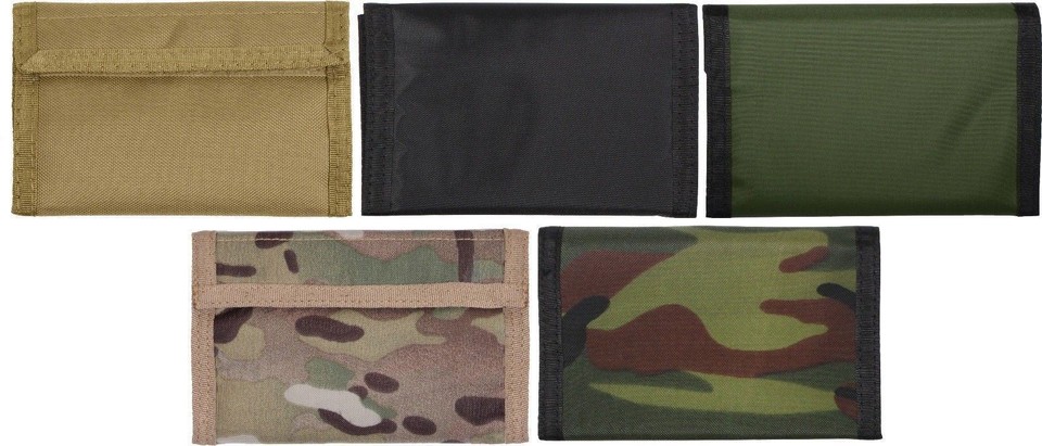 Tactical Camo Bifold Wallet Nylon Army Commando Military Camouflage Bi ...