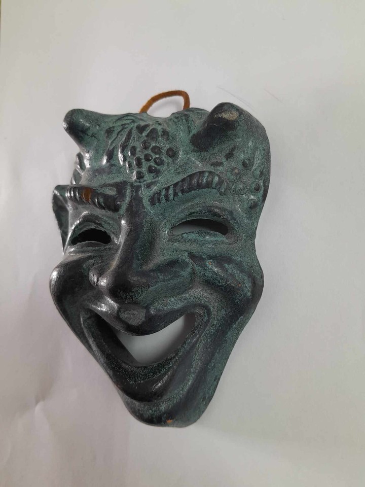 Vintage Bronze Patina Mask of Ancient Greek Comedy & Tragedy Thalia ...