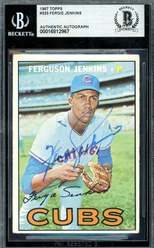 Fergie Jenkins Beckett BAS Signed 1967 Topps Autograph | eBay