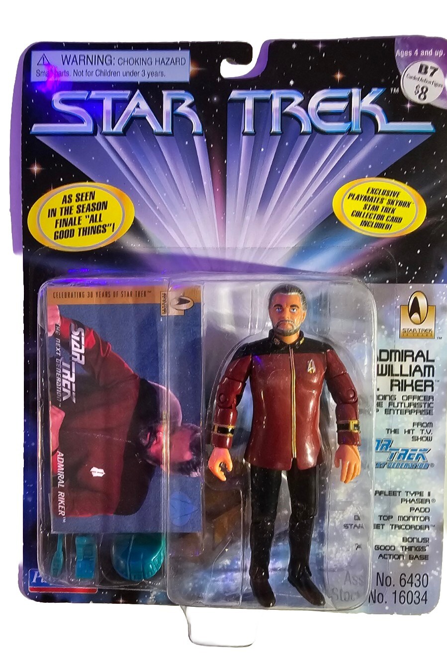 Star Trek Admiral William T Riker Commanding Officer 4" Action Figure ...