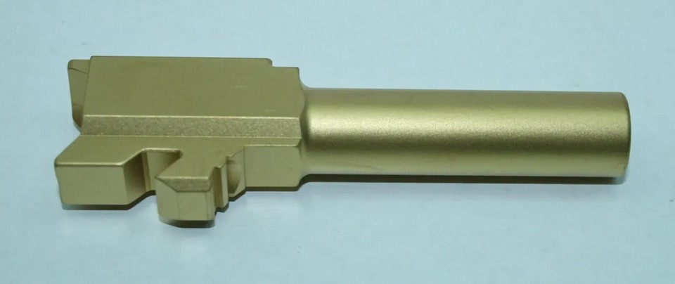 Barrel for Glock 43 43X 9x19 9mm Ported TIN GOLD G43 G43X Target Crown ...