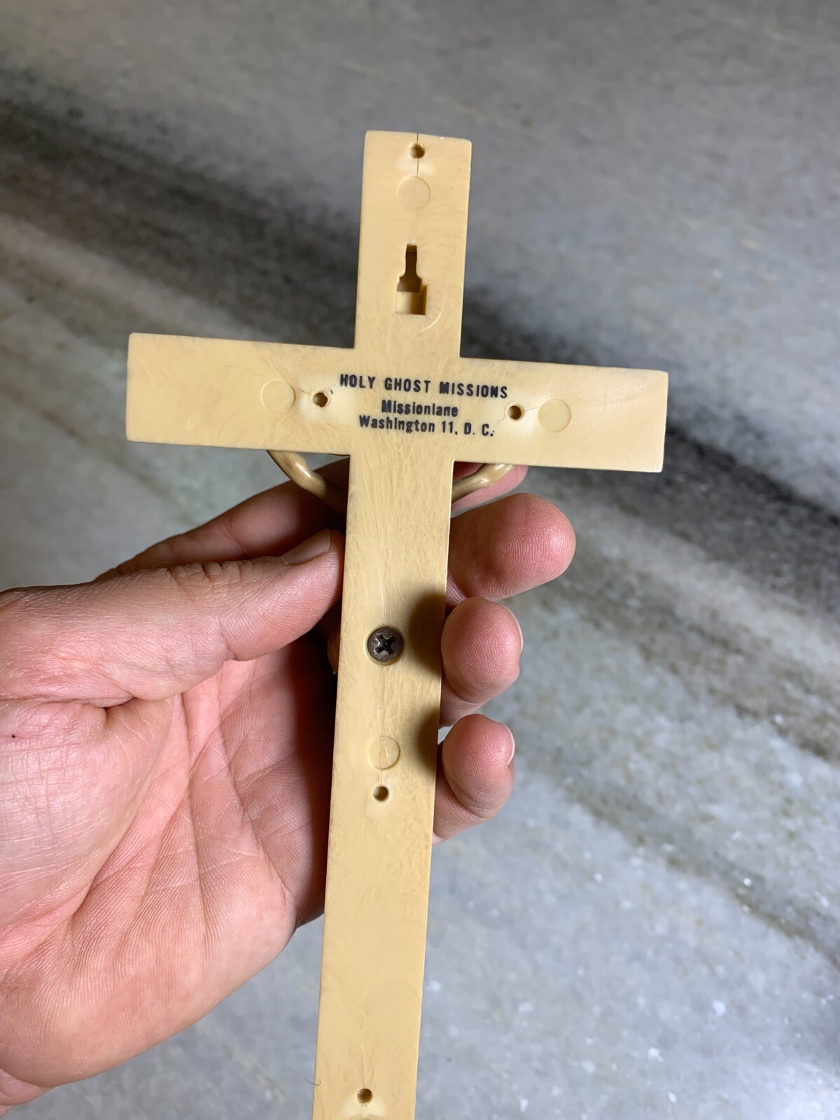 Vintage Plastic Tan Beige Light Lightweight Lite Cross Crucifix Jesus ...