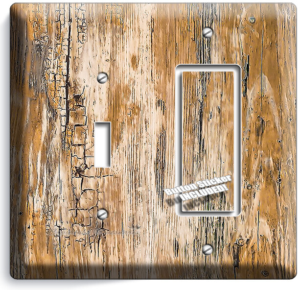 RUSTIC BEACHWOOD AGED WORN OUT WOOD LIGHT SWITCH PLATE OUTLET BEDROOM ...