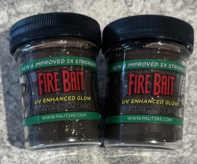 2 Jars Pautzke Fire Bait Glitter Trout Bait Brown | eBay
