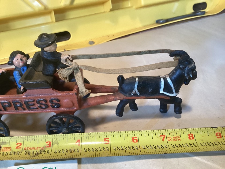 Vintage cast iron goat drawn Amish wagon | eBay