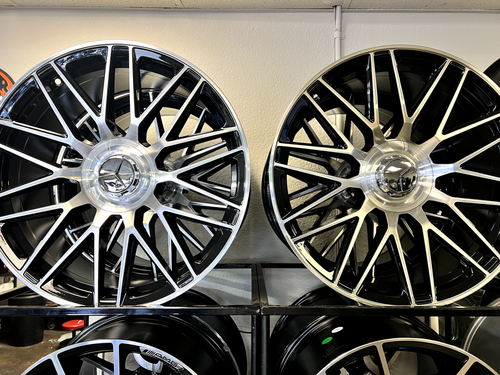 20" RIMS WHEELS UL VIA CAST Wheels Fit Mercedes MAYBACH STYLE BLACK S ...