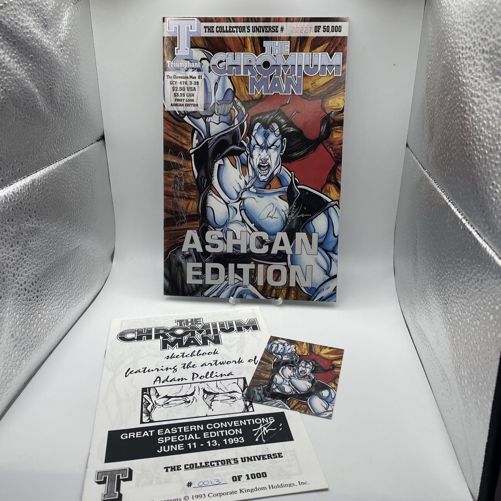 The Chromium Man #1 1993 Triumphant ASHCAN Ed. 2x Signatures Adam ...
