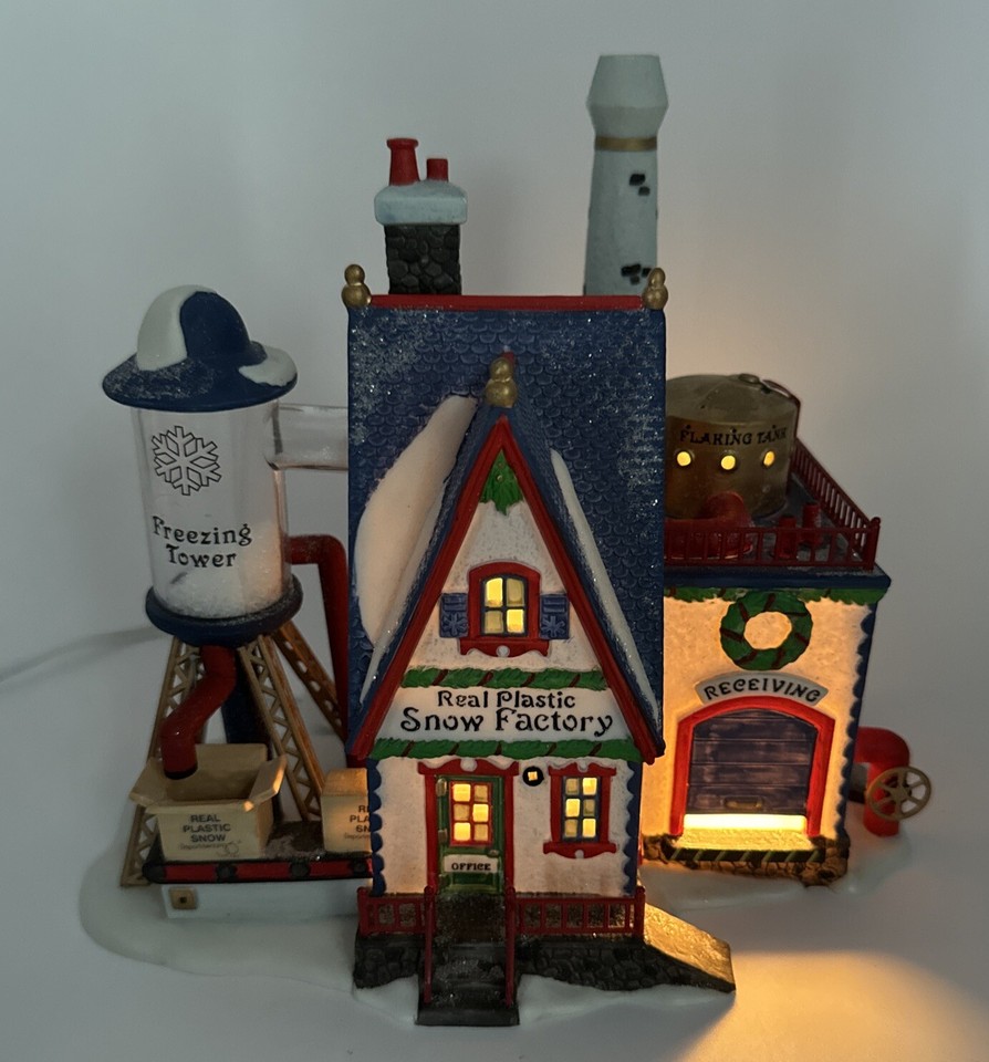 Dept 56 North Pole Series REAL PLASTIC SNOW FACTORY Christmas Village ...