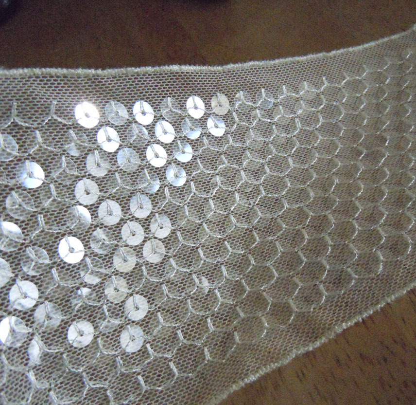 3.2 Yards 4" Wide Ivory Sequins Trim Sewing Lace 691 | eBay