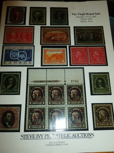 Steve Ivy Stamp Auction Catalog 1985 Virgil Brand Sale Paperback | eBay