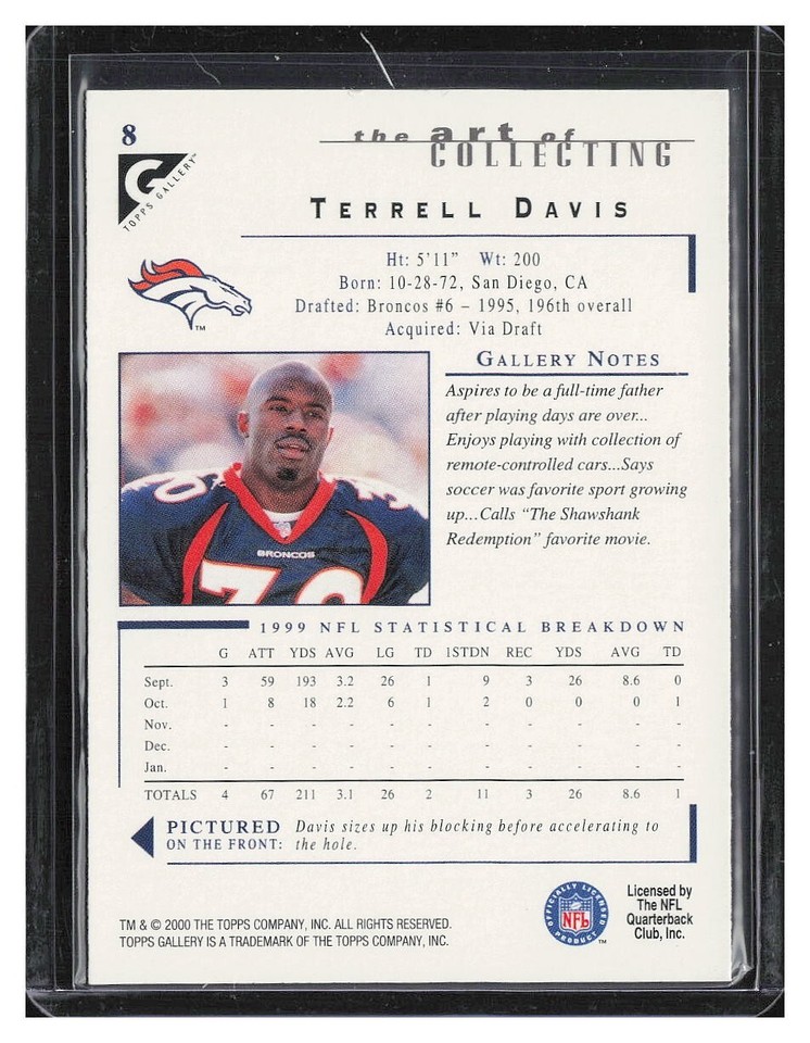 2000 Topps Gallery #8 Terrell Davis | eBay