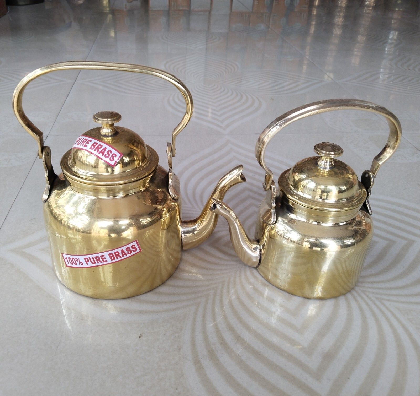Antique Brass Handmade Plain Tea Kettle, Brass Teapot, Coffee Serving ...