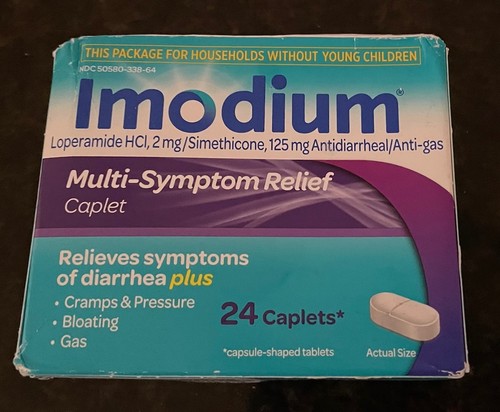 Imodium Multi-Symptom Relief Antidiarrheal Anti-Gas Anti-Bloating 24 ...