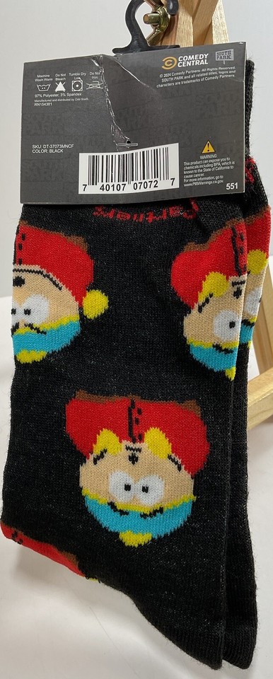 South Park Eric Cartman Men's Crew Socks Size 6-12 Black, Red BNWT | eBay