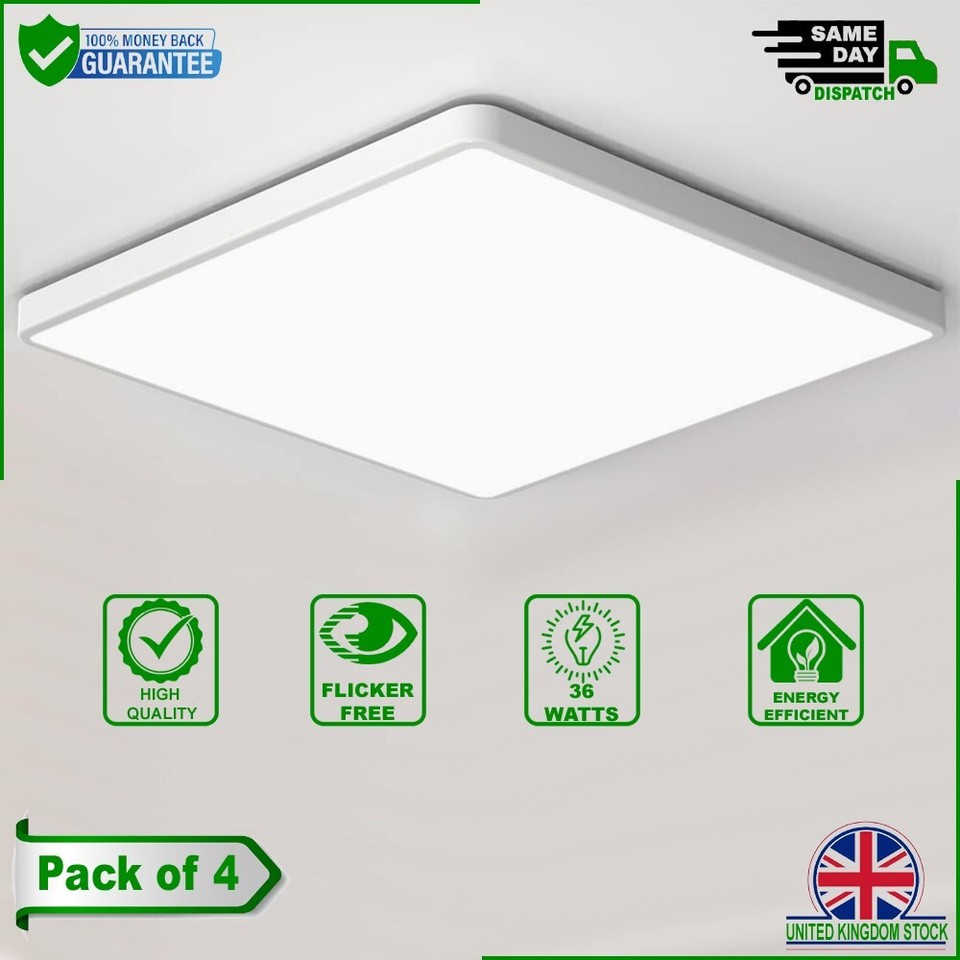 Modern Square LED Ceiling Light 36W Flush Mount IP44 Waterproof ...