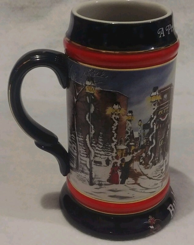 Vintage BUDWEISER Holiday Stein 1992 A Perfect Christmas by Artist ...