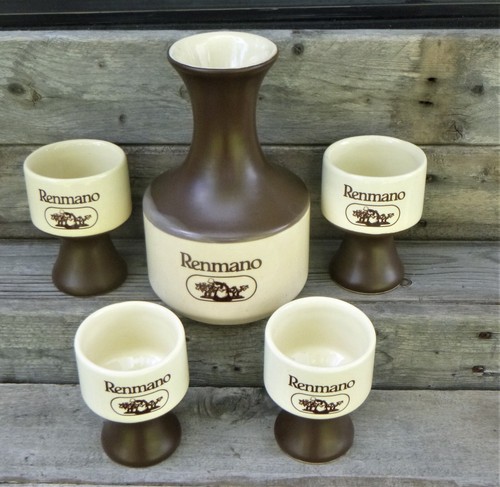 Vintage Elischer Pottery Australia Renmano Winery Wine Carafe & 4 ...