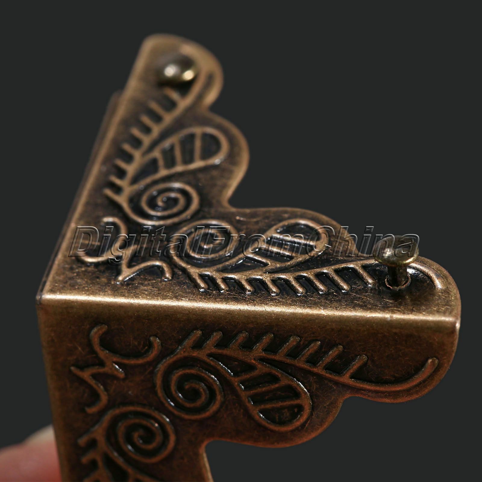 12Pcs Deco Antique Jewelry Wine Gift Box Wooden Case Corner Protector ...