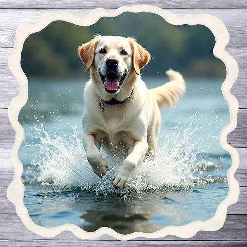 Labrador Retriever sticker vinyl decal playful yellow lab running water ...