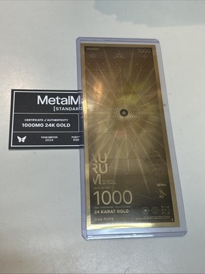 MetalMark Standard Aurum 1000 Milligrams 24-Karat Pure Gold Golden ...