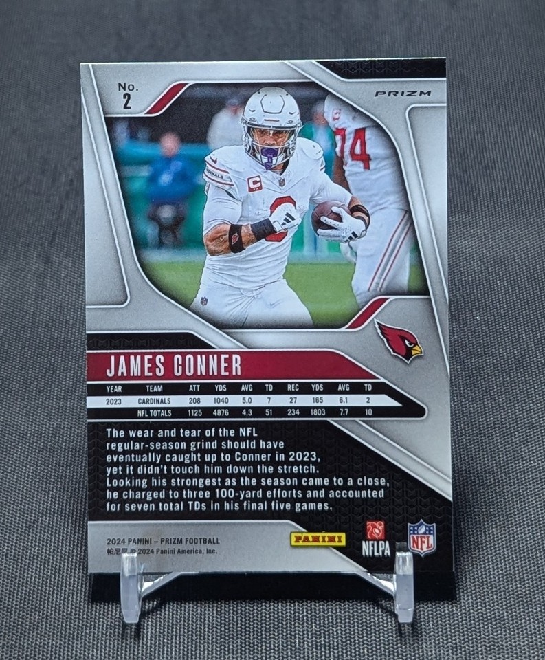 James Conner Silver Holo 2024 Panini Prizm Football Card #2 Arizona ...