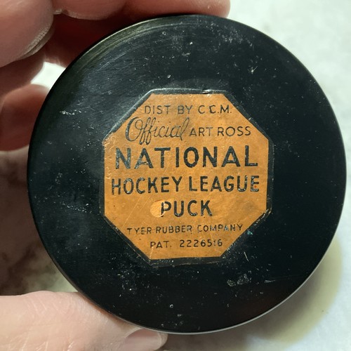 Vintage National Hockey League Puck Art Ross Tyer Pat. # 1962-1964. 2 ...