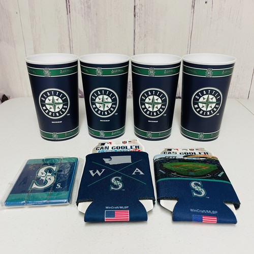Seattle Mariners Lot 4 Cups With 2 Can Coolers & Magnet Official MLB ...