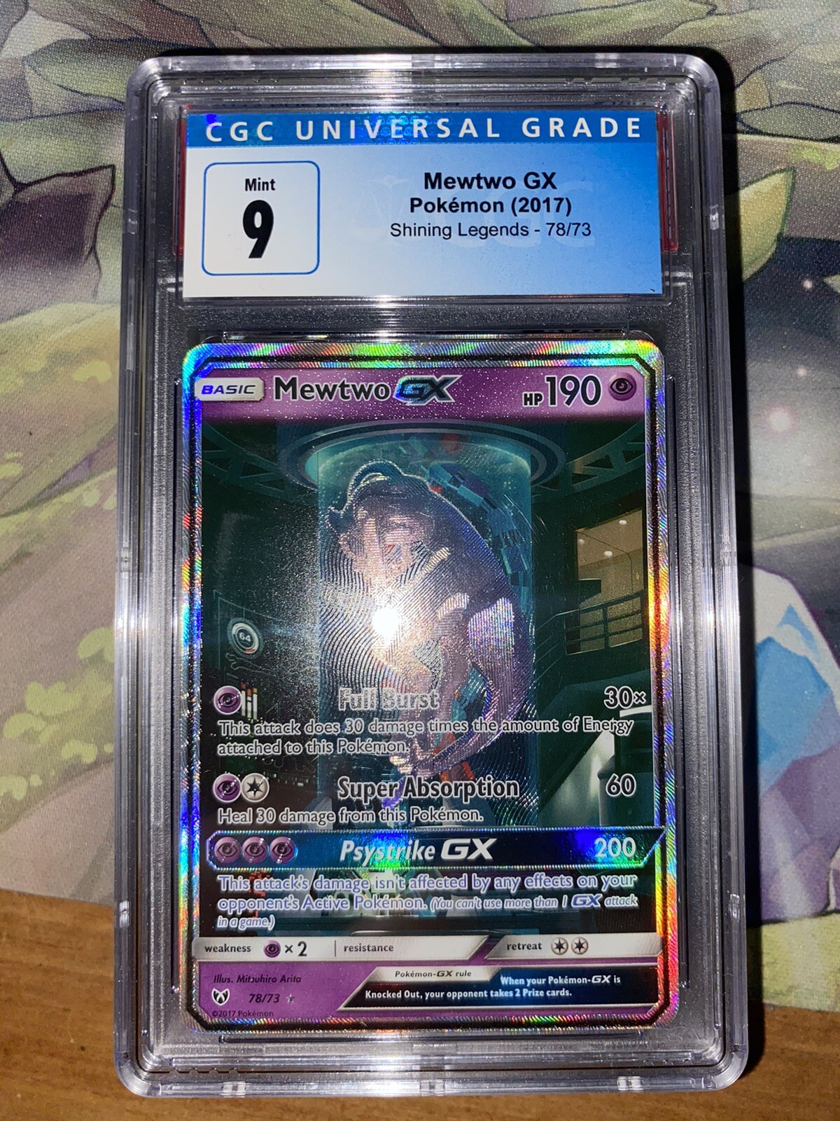 Pokémon TCG Mewtwo GX (Shining) Shining Legends 78/73 Holo Secret Rare ...