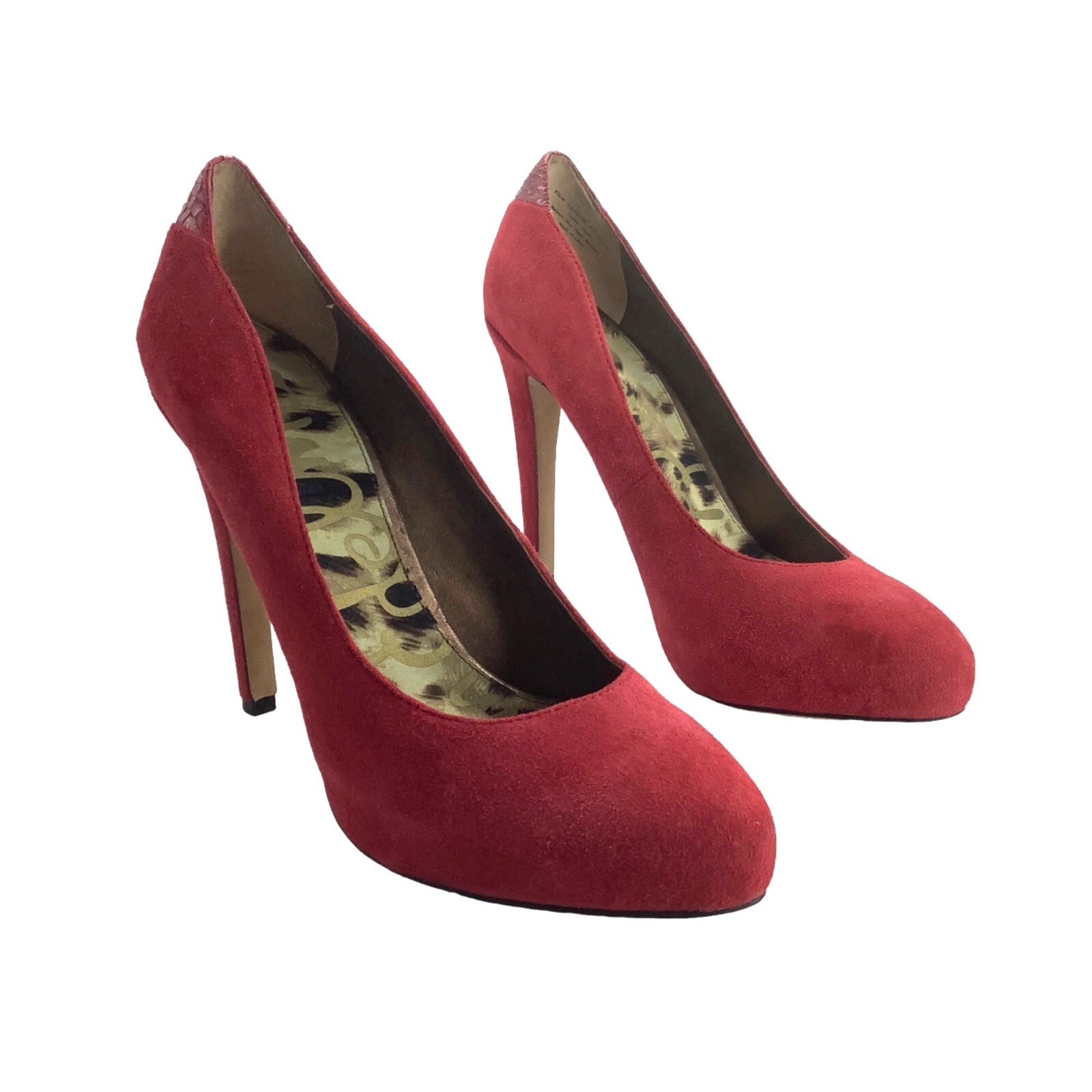 Sam Edelman YASMINE Red Suede Leather Pumps 5" Stilet… - Gem