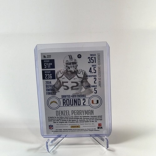 2015 Panini Prestige - Rookie Signatures #227 Denzel Perryman (AU, RC ...