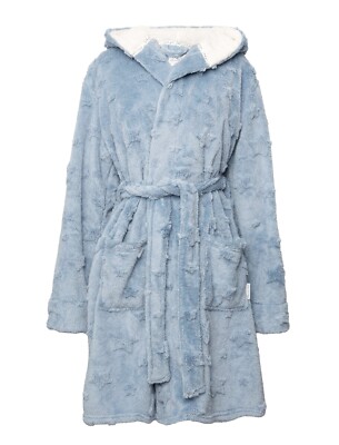 Women's Ladies Tokyo Laundry Soft Fleece Blue Dressing Gown Hooded Bath ...