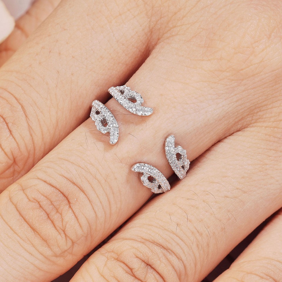 925 Silver Open Ring Wrap Guard Stackable Ring Enhancers for Engagement ...