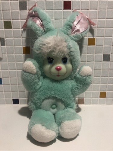 Mattel Magic Nursery Pet Mint Green Bunny Puppy Plush Rubber Face 1990 ...