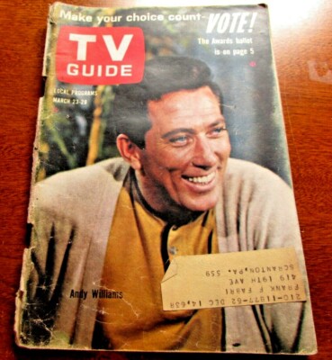 VINTAGE - TV GUIDE - MARCH 23rd 1963 - ANDY WILLIAMS - VERY GOOD | eBay