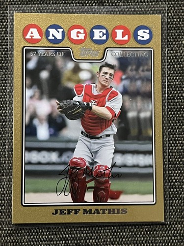 2008 Topps Update Gold Border Angels Baseball Card #UH8 Jeff Mathis ...