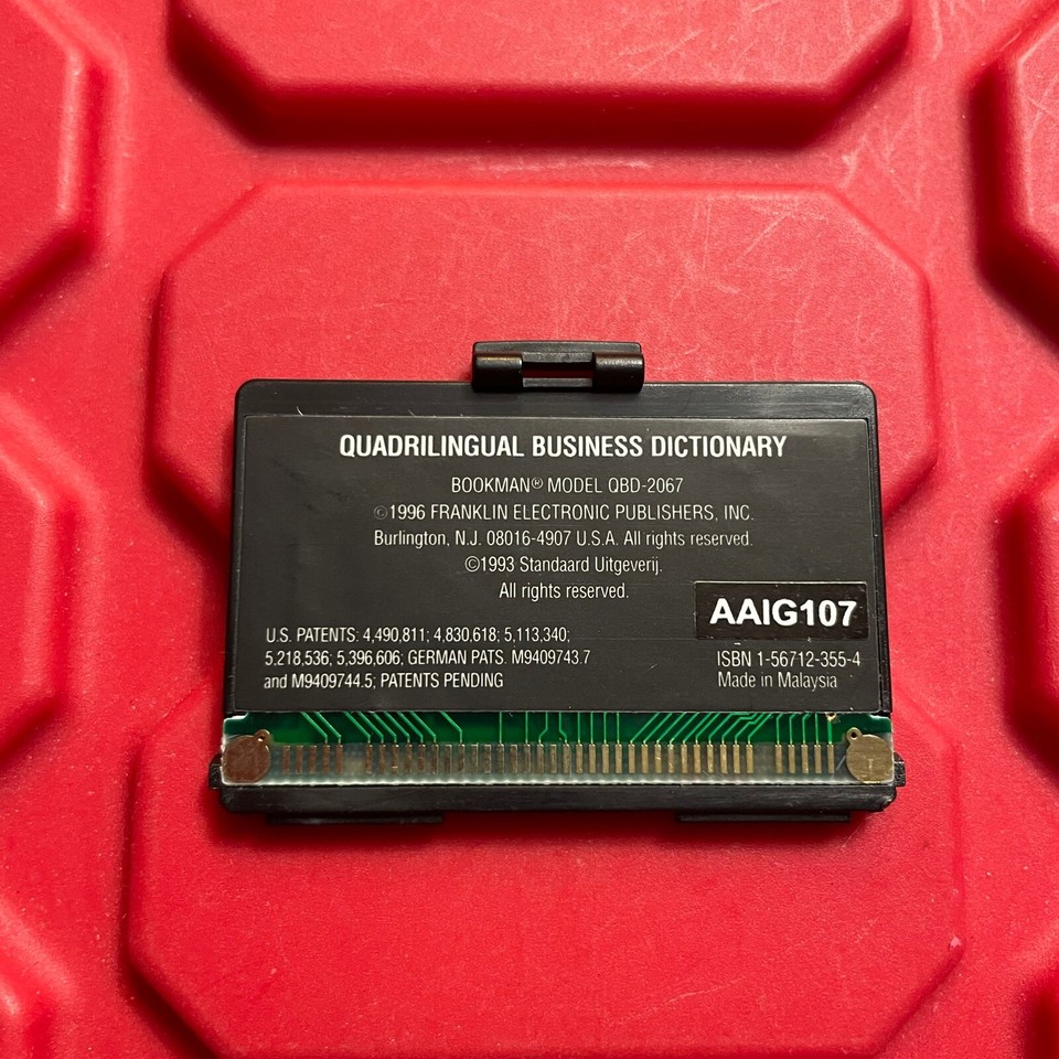 Franklin Bookman Quadrilingual Business Dictionary Cartridge Pre Owned ...