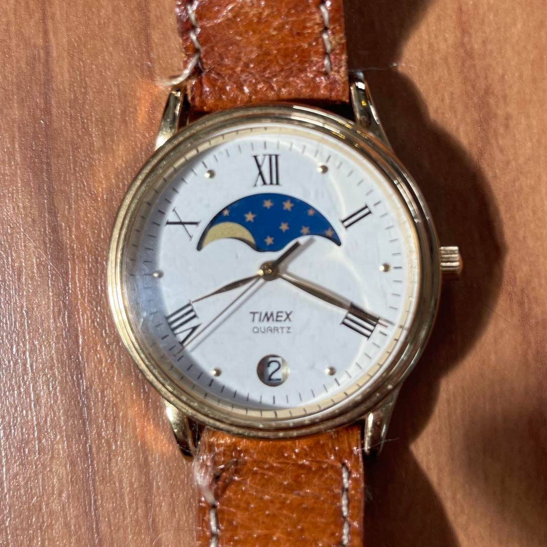 Timex 364 T CELL Moon Phase Quartz Men's Watch White … - Gem