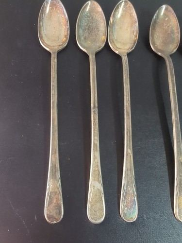 6 Vintage RC Co. Argyle Silverplate Iced Tea Spoons 7-1/2" Silverware ...