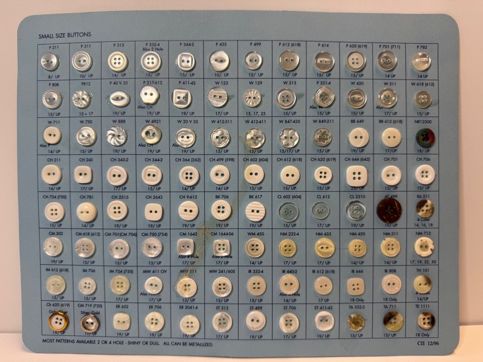Vintage Button Sample Card Lot of 2 | eBay