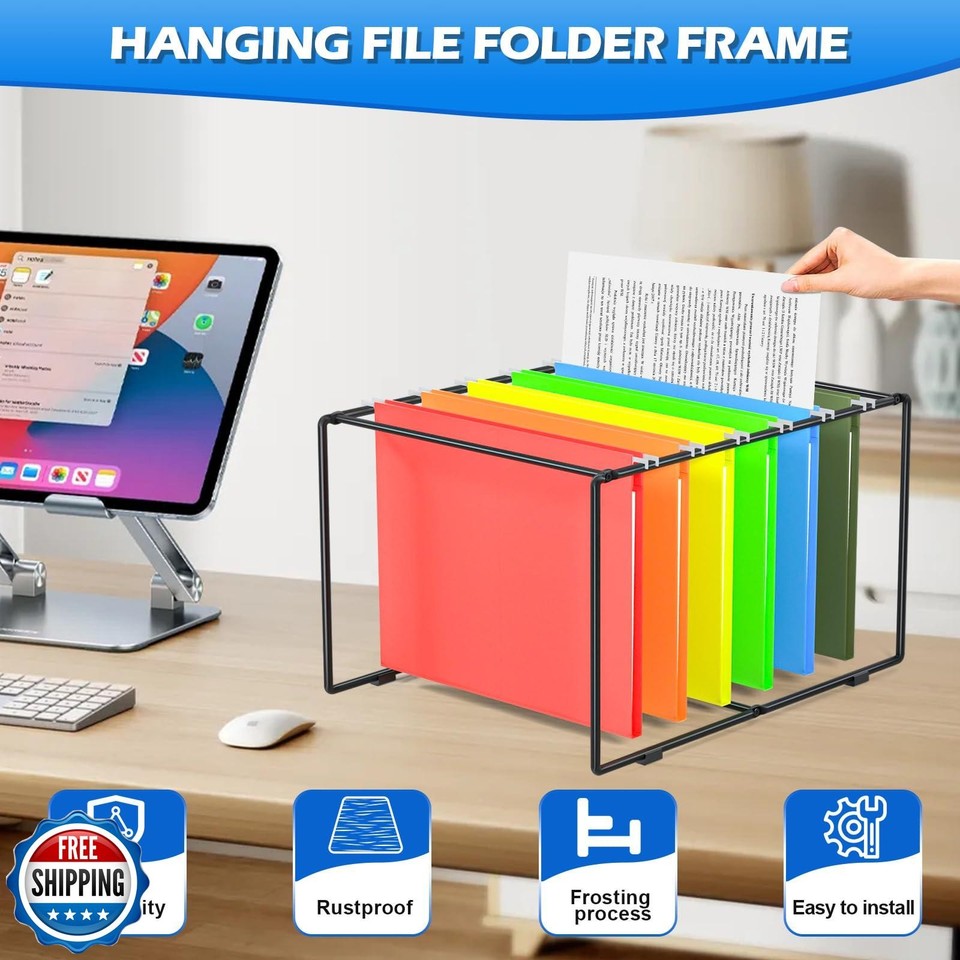 2 Sets Legal/Letter Size Hanging File Folder Frame,Fit Size Over 9.6”H ...