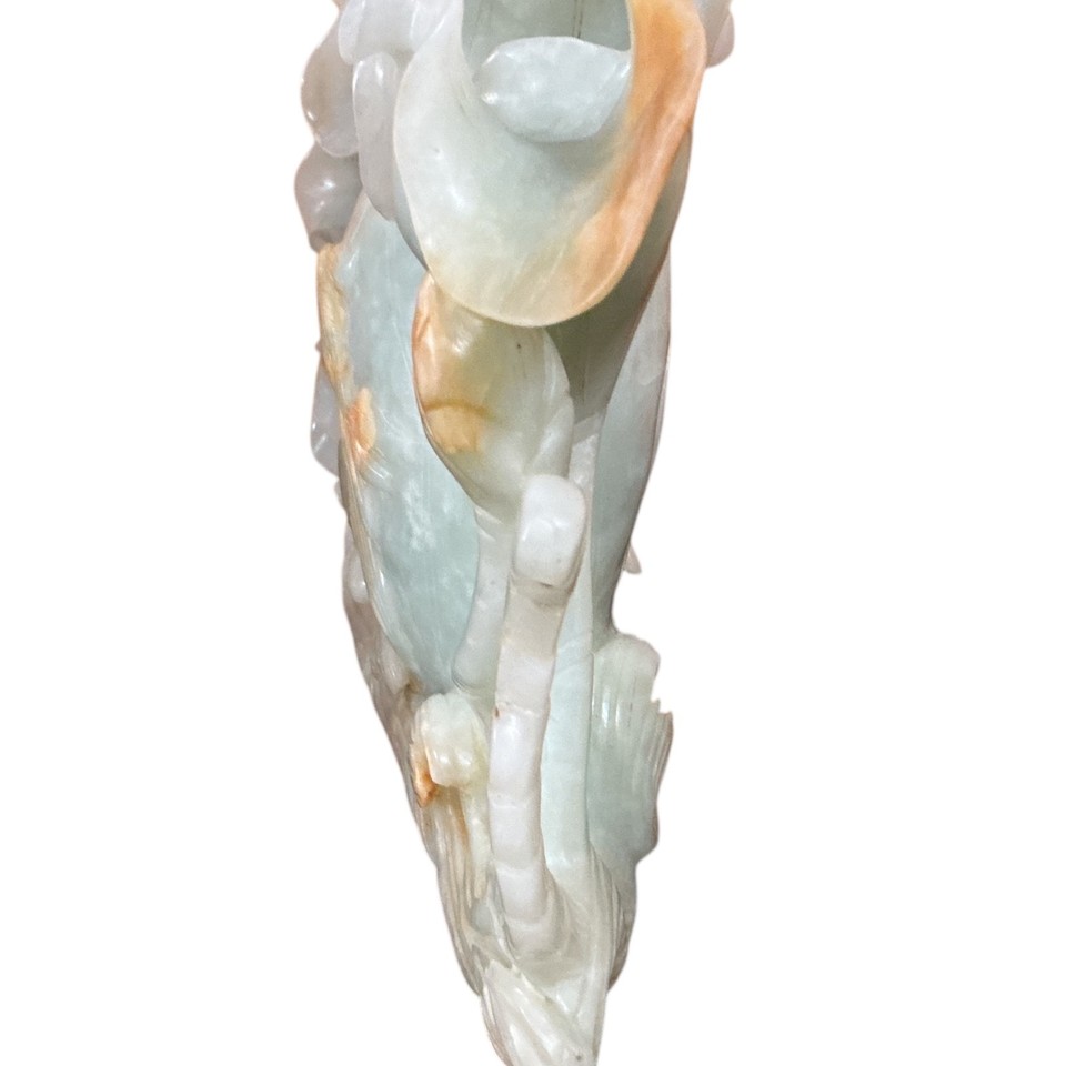 Antique Chinese Jade Carving Lotus Flower Vase Sculpture | eBay