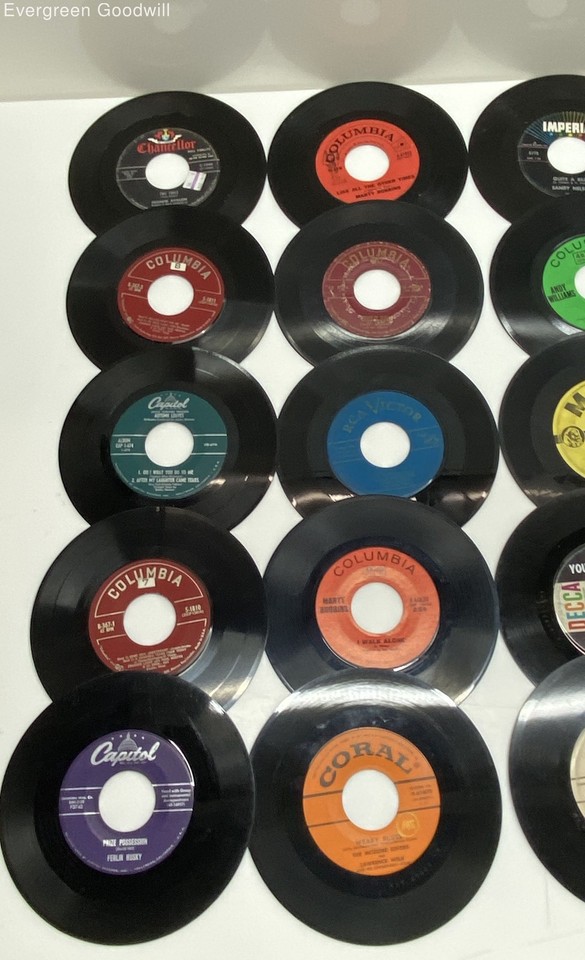Lot of 25 Vinyl 45 RPM Singles Records | eBay