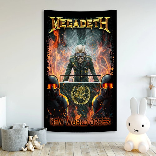 3x5 Ft Megadeth Fallen Angels Heavy Metal Rock Band Flag Banner Skull ...