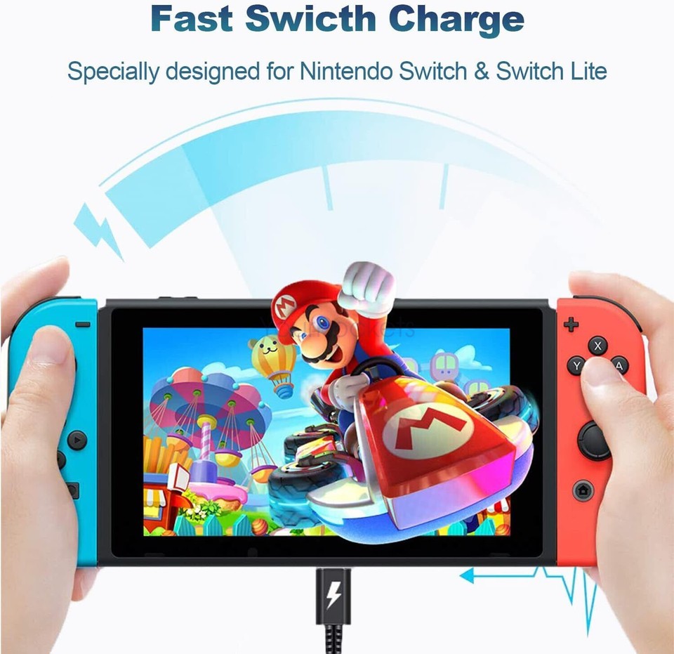 Nintendo Switch Fast Charging Charger Power Supply Adapter AC Type C cable UK | eBay