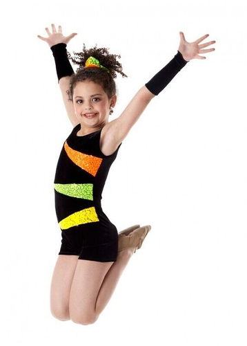 Jump Child 6x7 Dance Costume Sequin Boy Short Unitard with Scrunchie ...