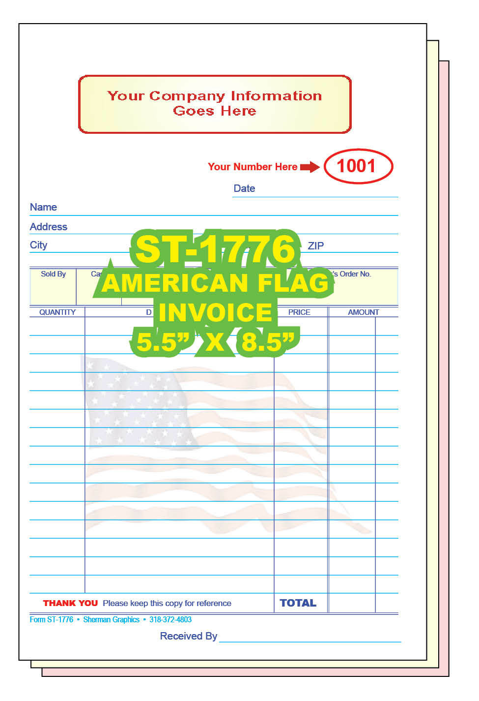 American Flag Sales Invoice ST-1776 | eBay
