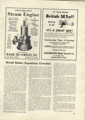 1948 PAPER AD Major Toy Co Little Red Injun Toy Steam Engine Model E F ...