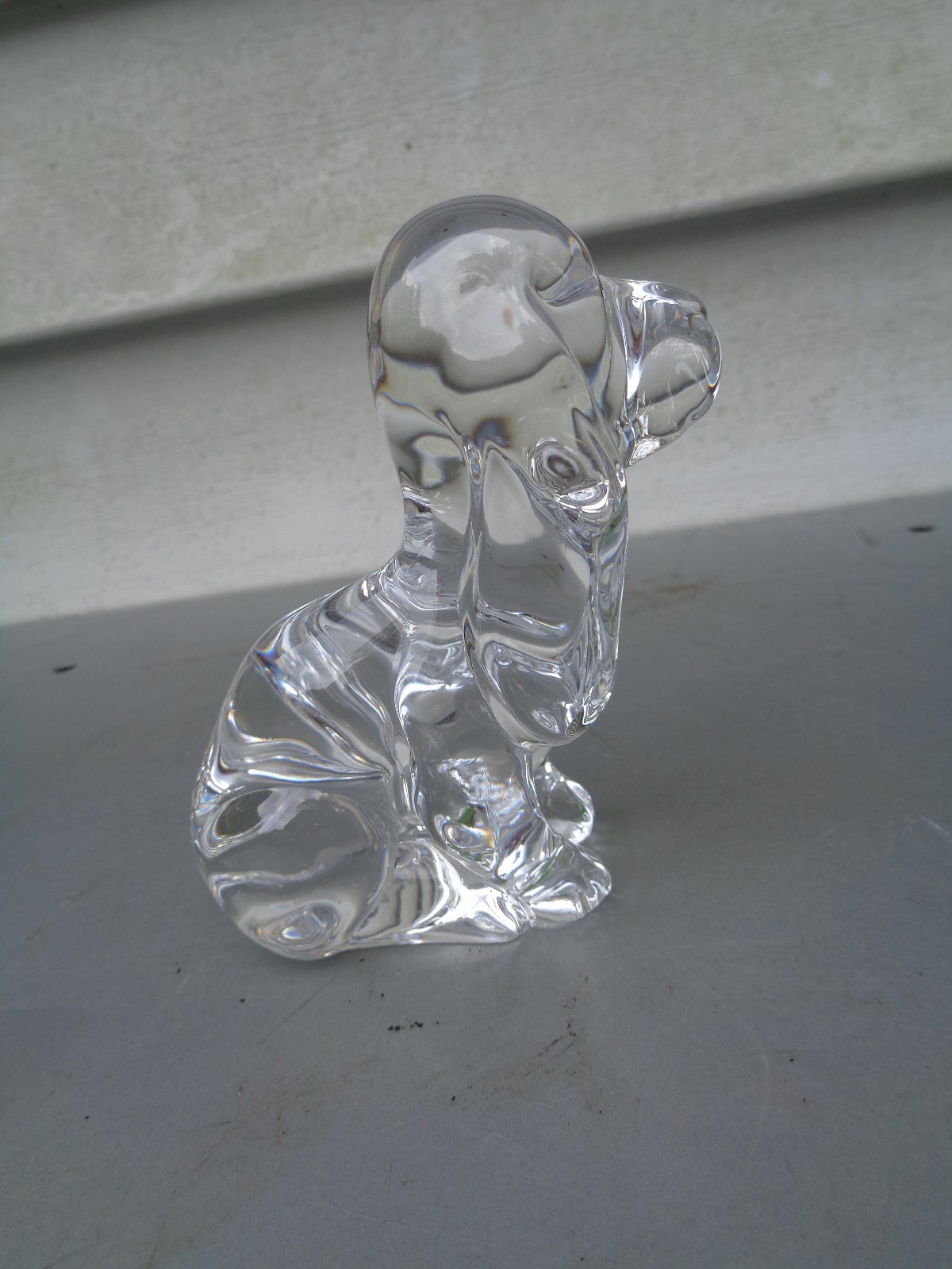 VINTAGE SIGNED DAUM FRANCE CRYSTAL BASSETT HOUND DOG FIGURINE ...